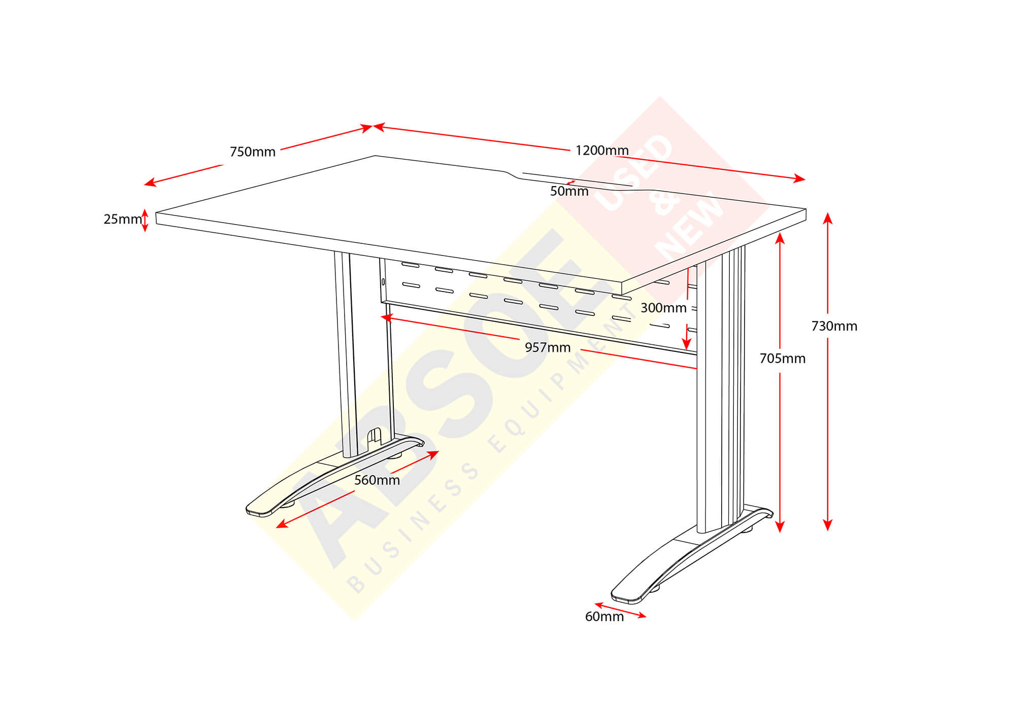 Straight Front Desk | Absoe