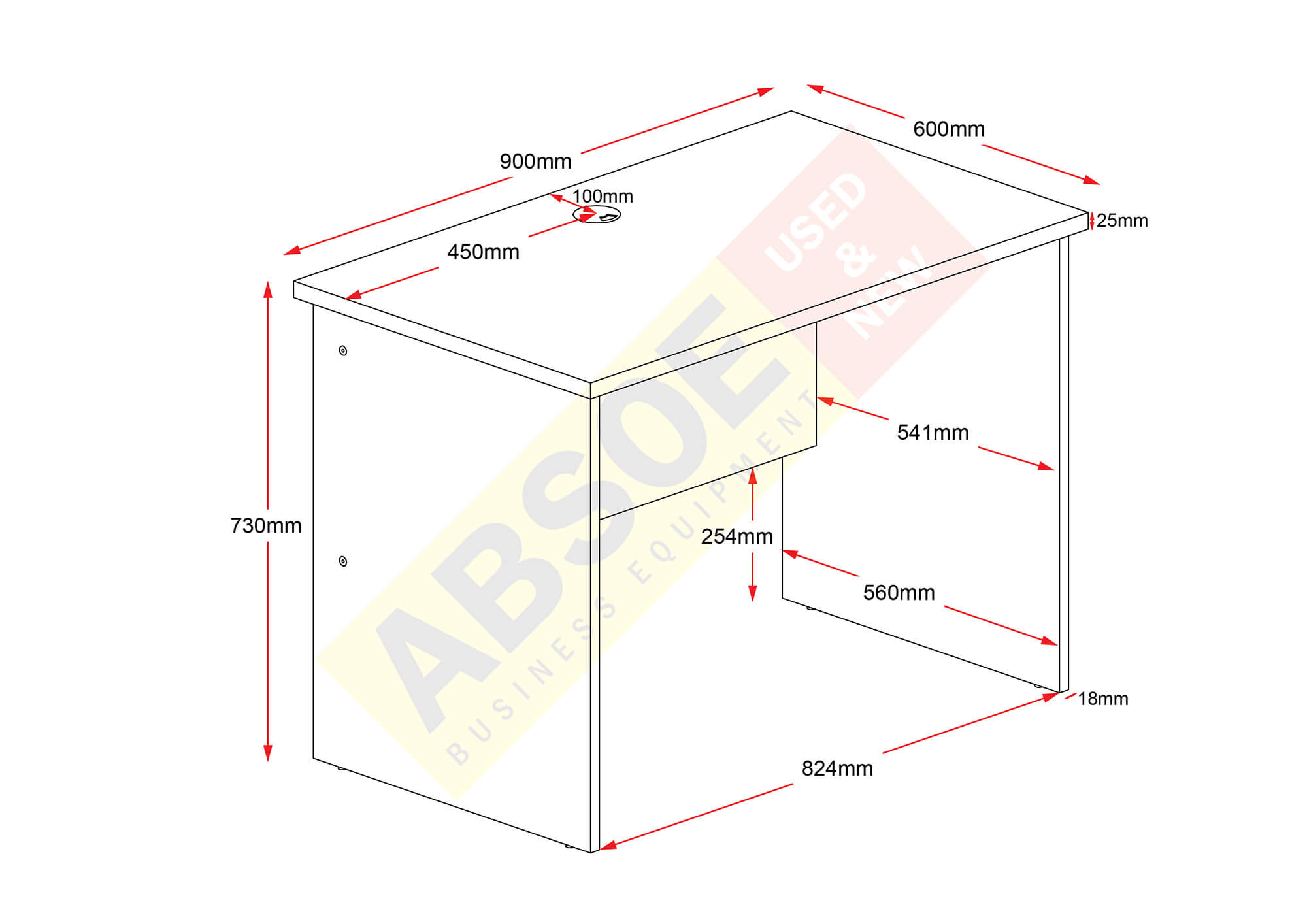 Straight Front Office Desk | Absoe