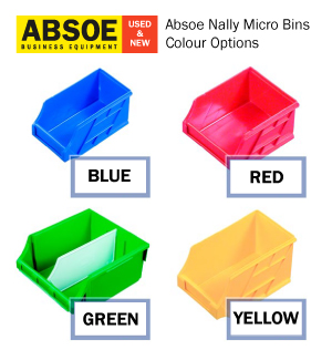 Nally Micro Bins: Yellow, Blue, Green and Red, Various Sizes | Absoe