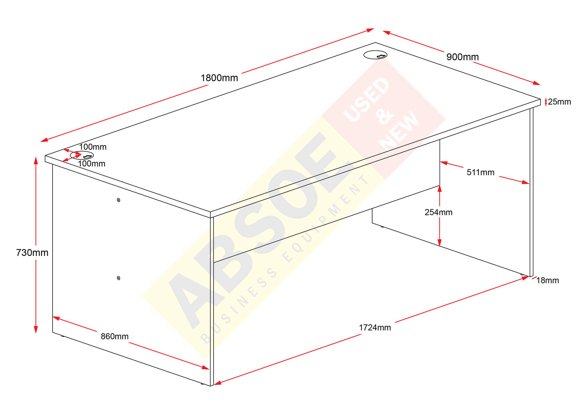 Straight Front Office Desk | Absoe