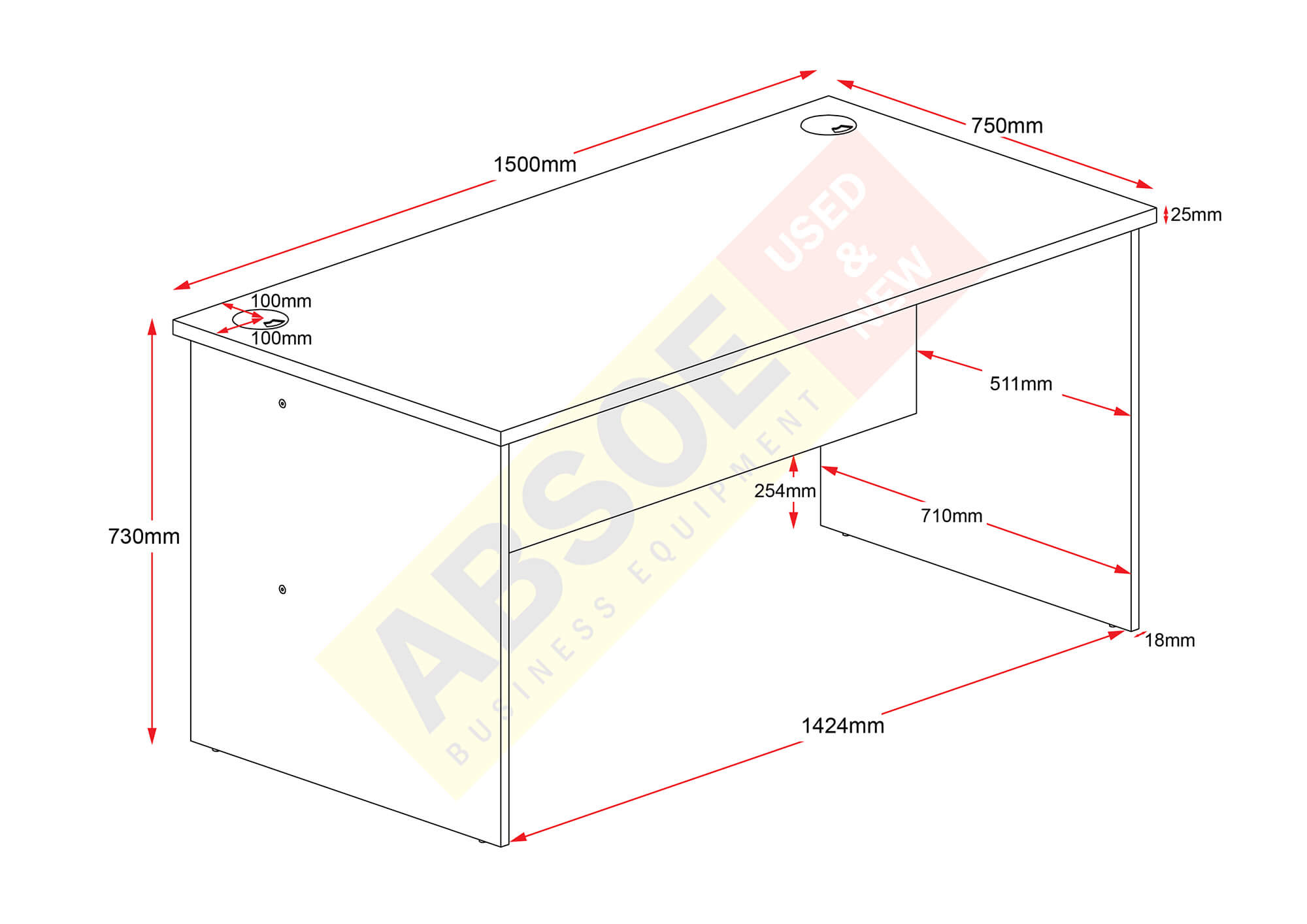 Straight Front Office Desk | Absoe