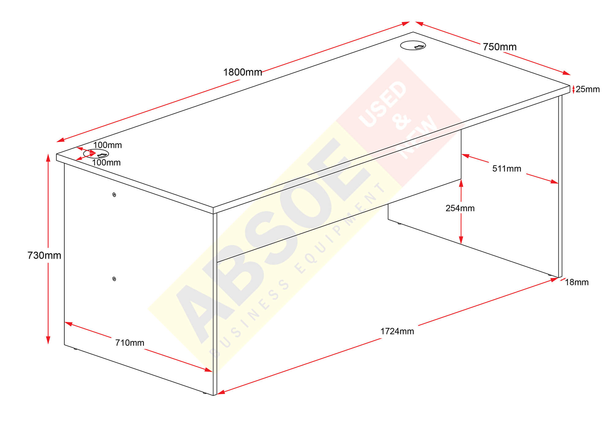 Straight Front Office Desk | Absoe