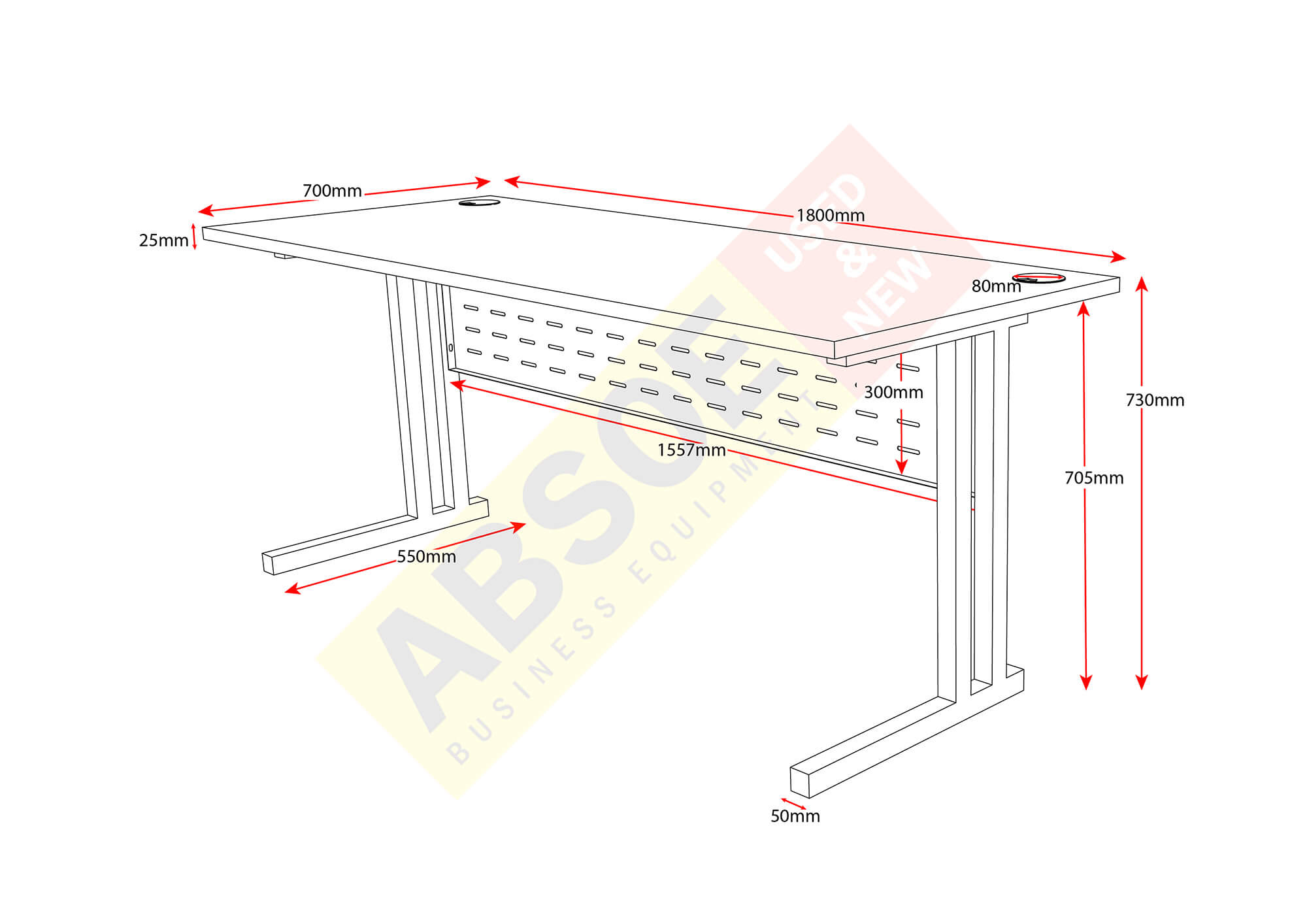 Straight Front Desk | Absoe
