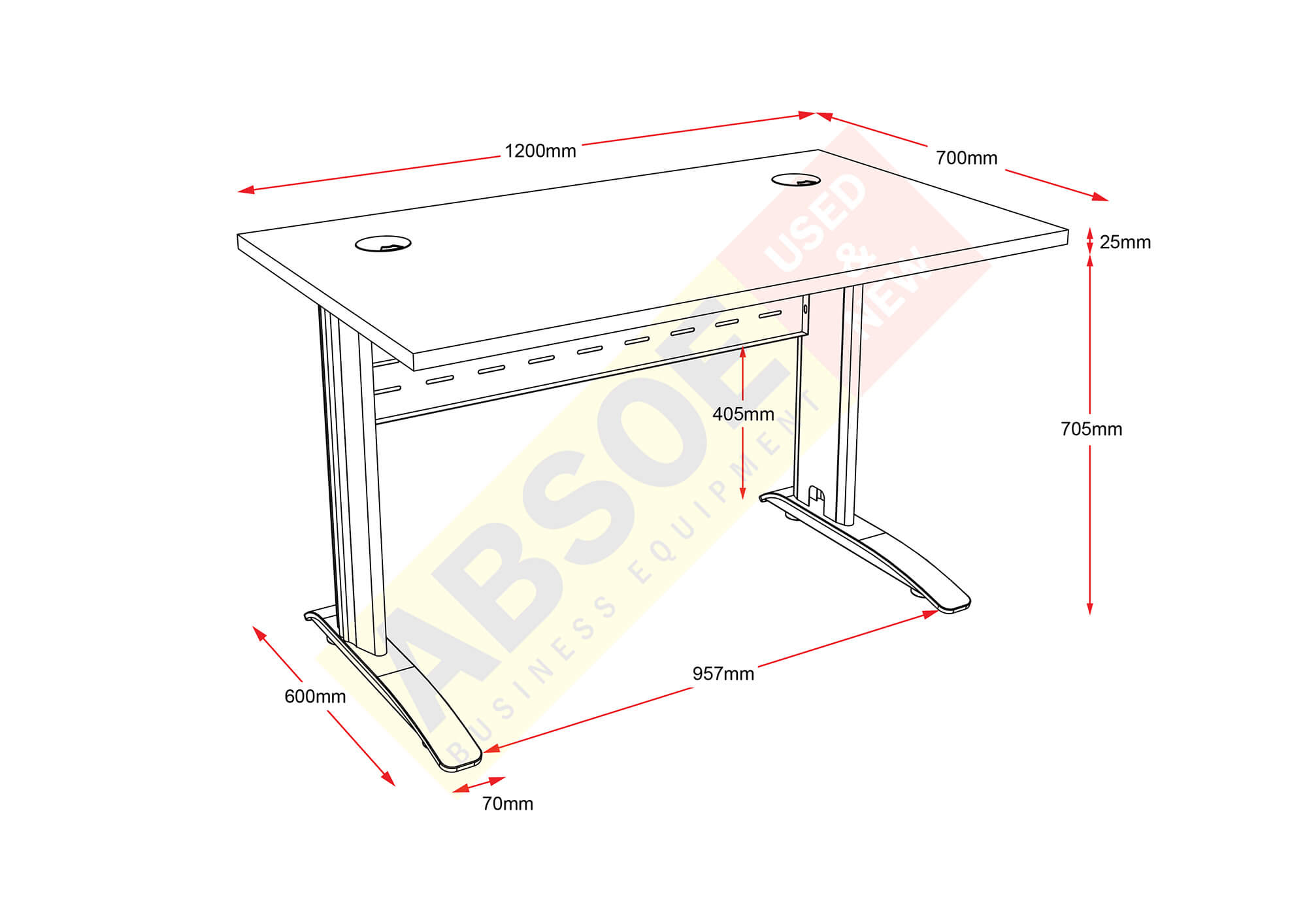 Straight Front Desk | Absoe